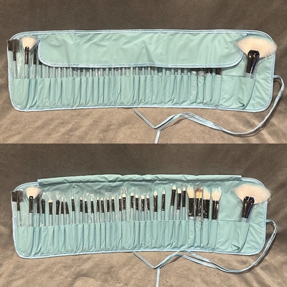 Makeup | Blue Makeup Brush Set Of 32 Brushes Cosmetic Makeup Set W ...